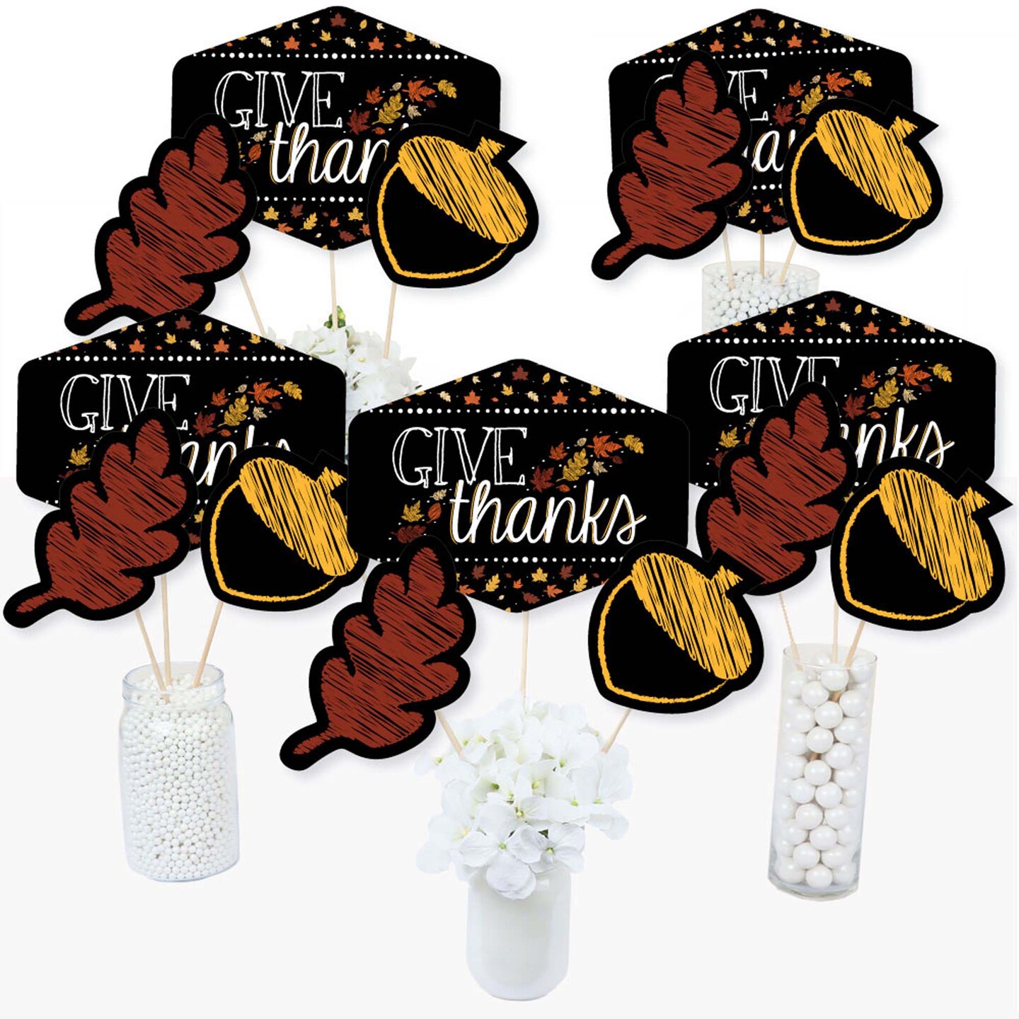 Big Dot of Happiness Give Thanks - Thanksgiving Party Centerpiece ...