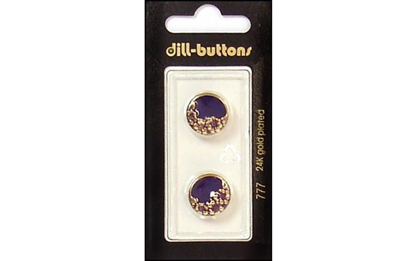 Dill Buttons 15mm 2pc Shank Enamel Purple/Gold, Model: DIL140 | Michaels