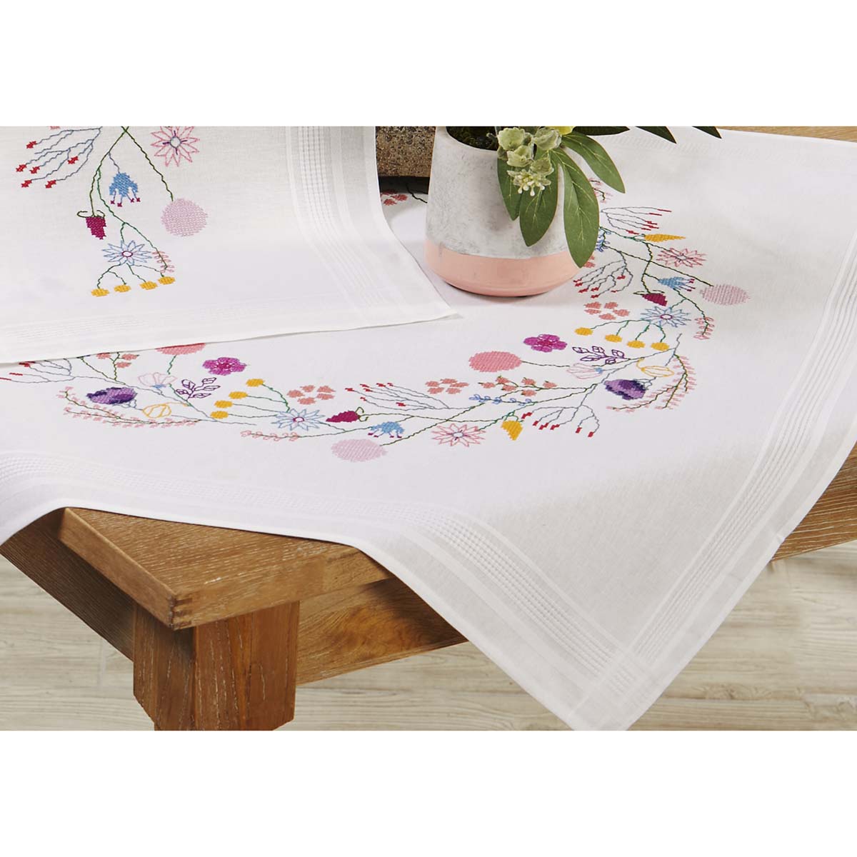 Nob Hill Wild Flower Wreath Topper Stamped Cross-Stitch Kit | Michaels