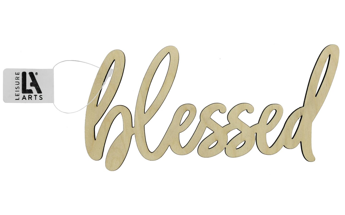 Leisure Arts Unfinished Wood Words - 8" x 4" - Blessed wood cutout ...