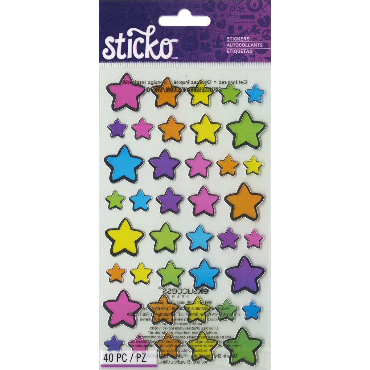 Sticko Stickers-Technicolor Stars | Michaels