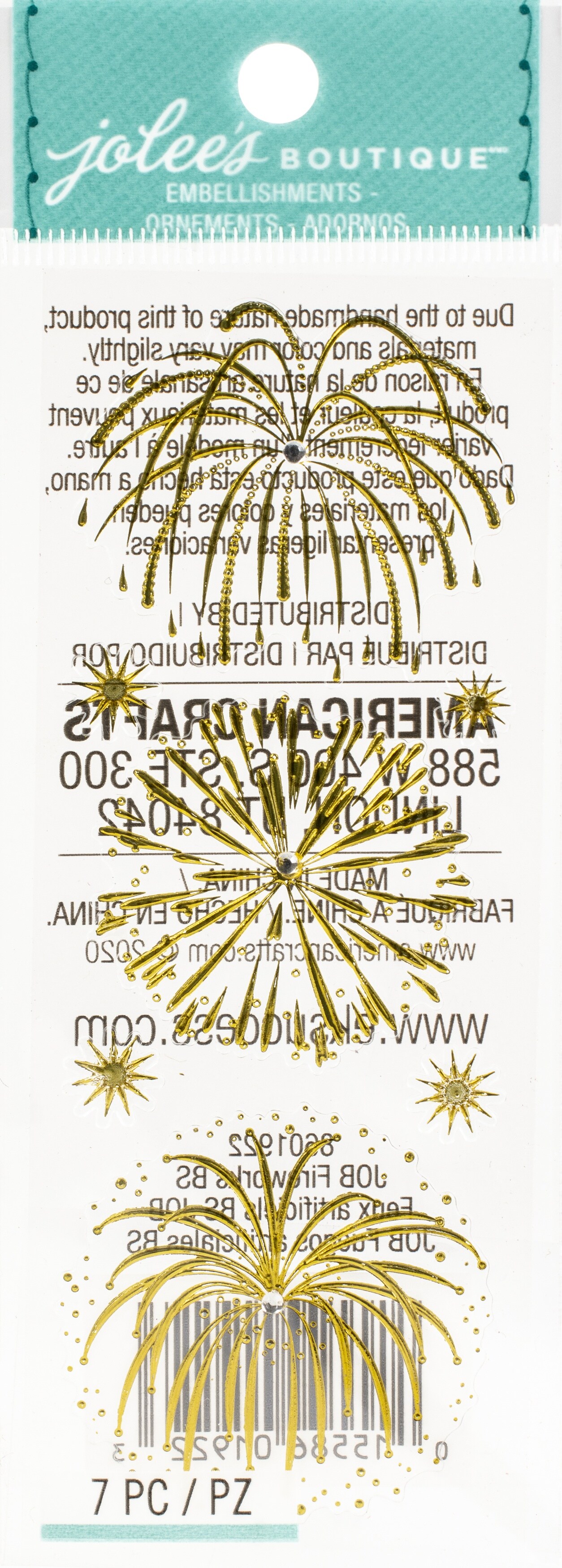 Jolee's Boutique Bling Fireworks Stickers - 7pcs, Count: 1 | Michaels