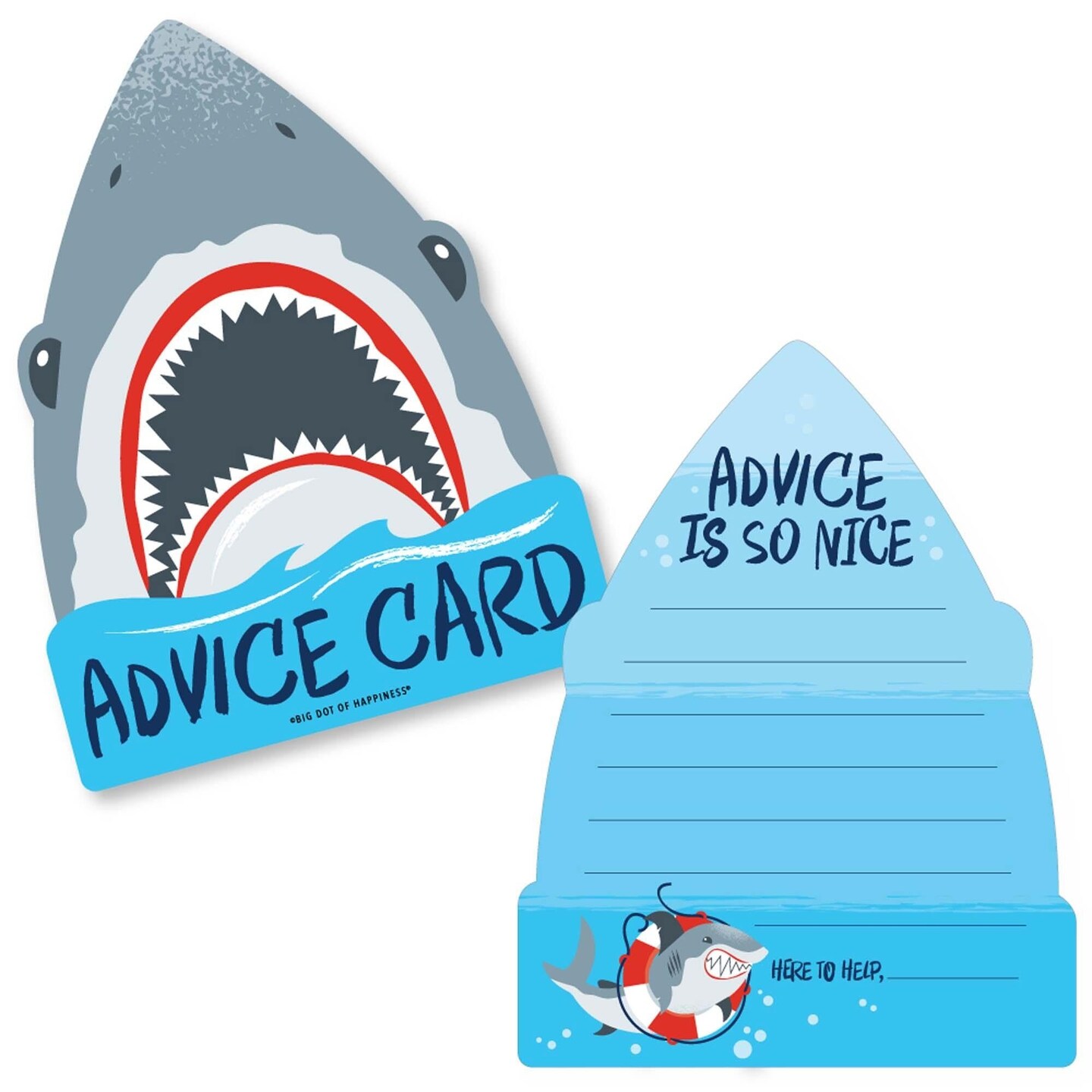 Big Dot of Happiness Shark Zone - Wish Card Jawsome Shark Baby Shower ...