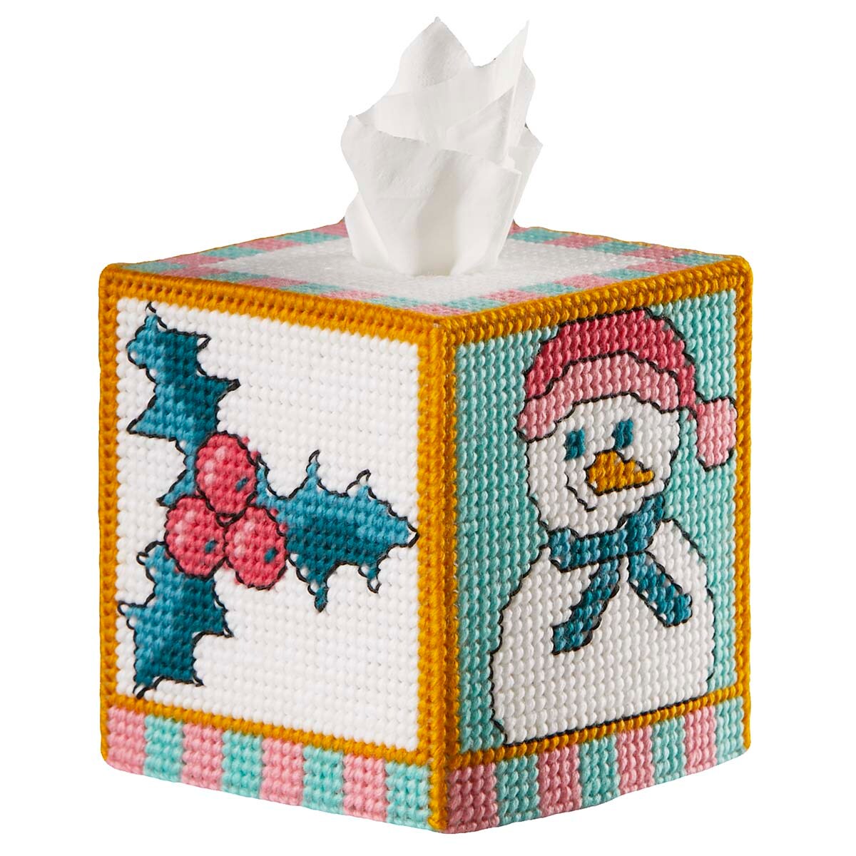 Herrschners Christmas Whimsy Tissue Box Plastic Canvas Kit | Michaels