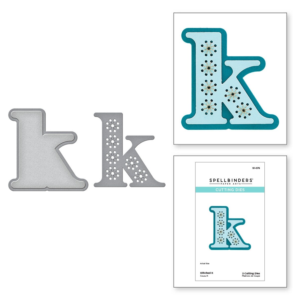 Spellbinders Etched Dies-K - Stitched Alphabet | Michaels