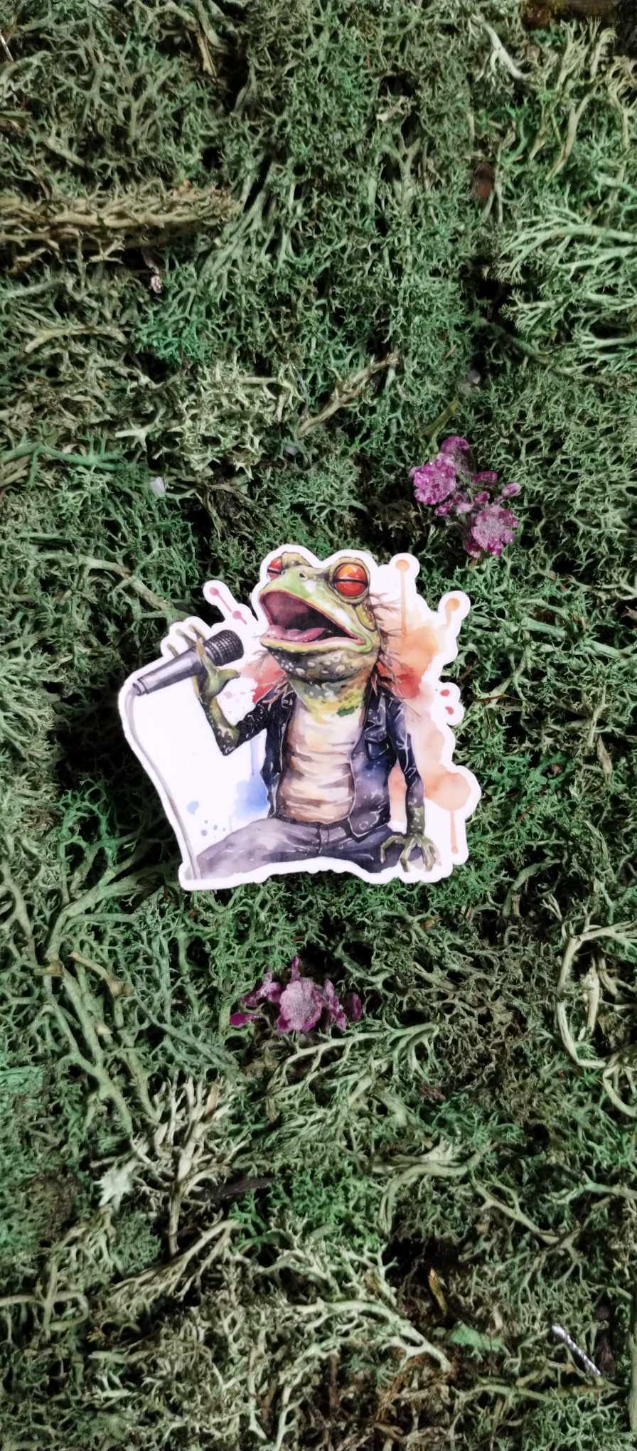 Punk Rock Frog Vinyl Sticker, Frog vinyl sticker, Rock and roll frog ...