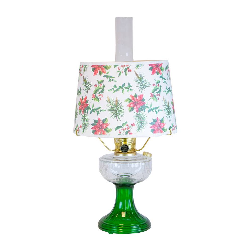 Aladdin Lincoln Drape Oil Lamp, Clear Over Emerald Glass Indoor Fuel ...