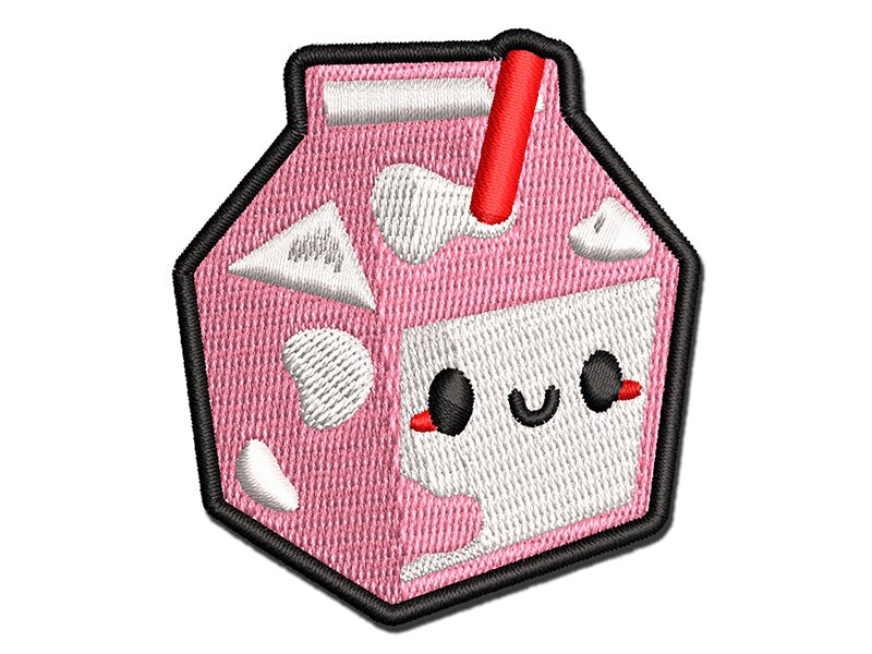 Cute Kawaii Strawberry Milk Carton Multi-Color Embroidered Iron-On Patch Applique | Michaels