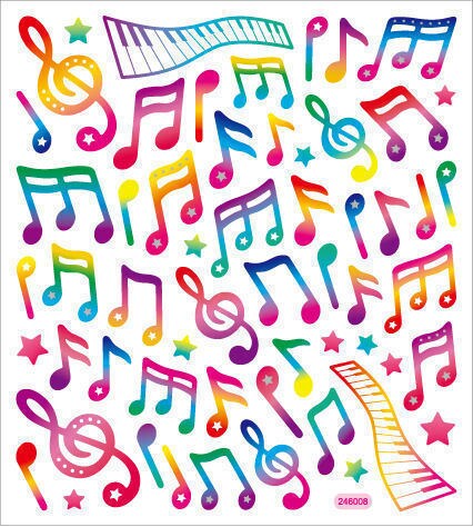 Colorful Music Notes Stickers | Michaels