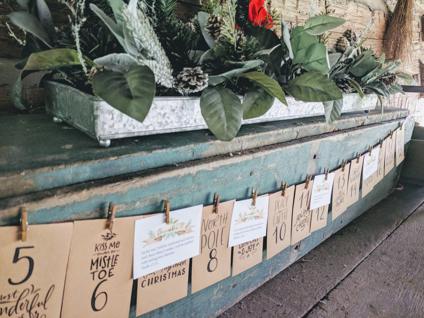 Christmas Advent Calendar Kit with Bible Verse or Holiday Activity ...