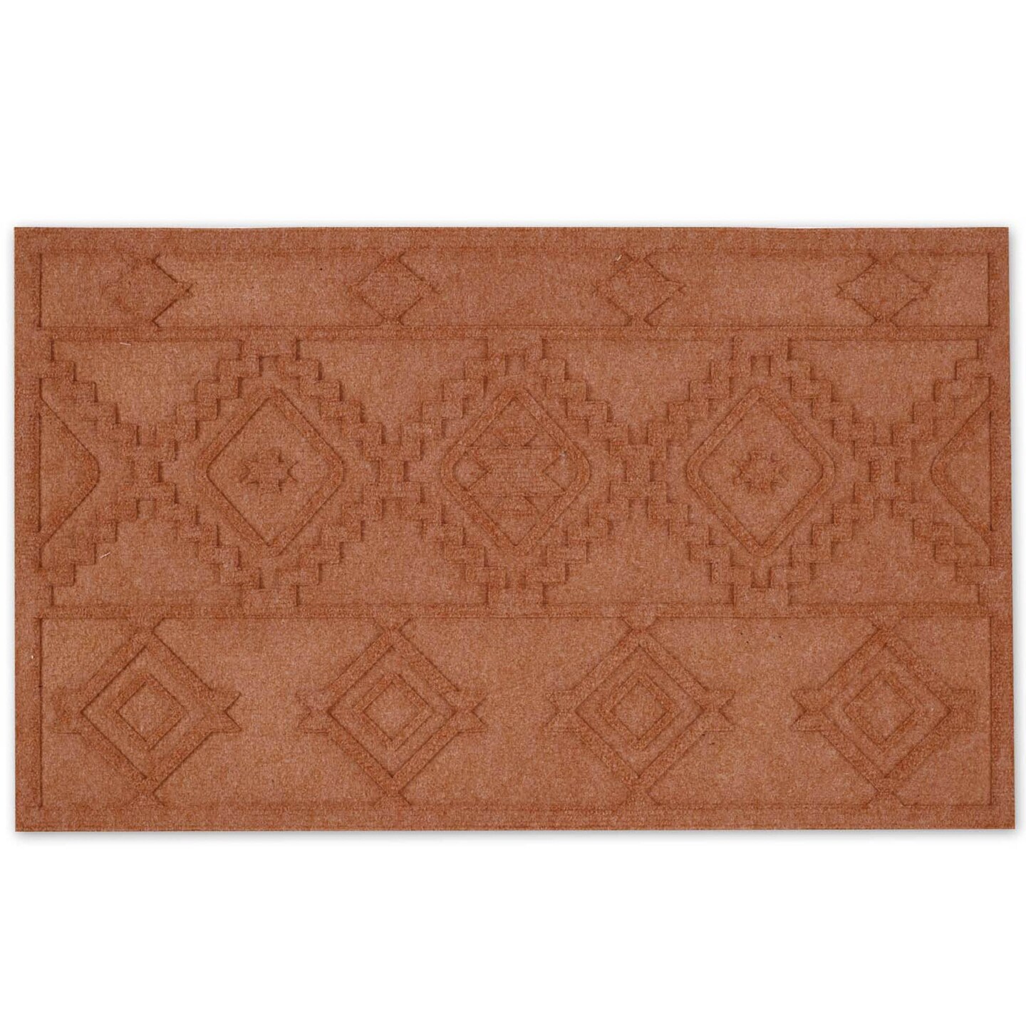 Contemporary Home Living 30" Copper Brown with Aztec Pattern Doormat ...