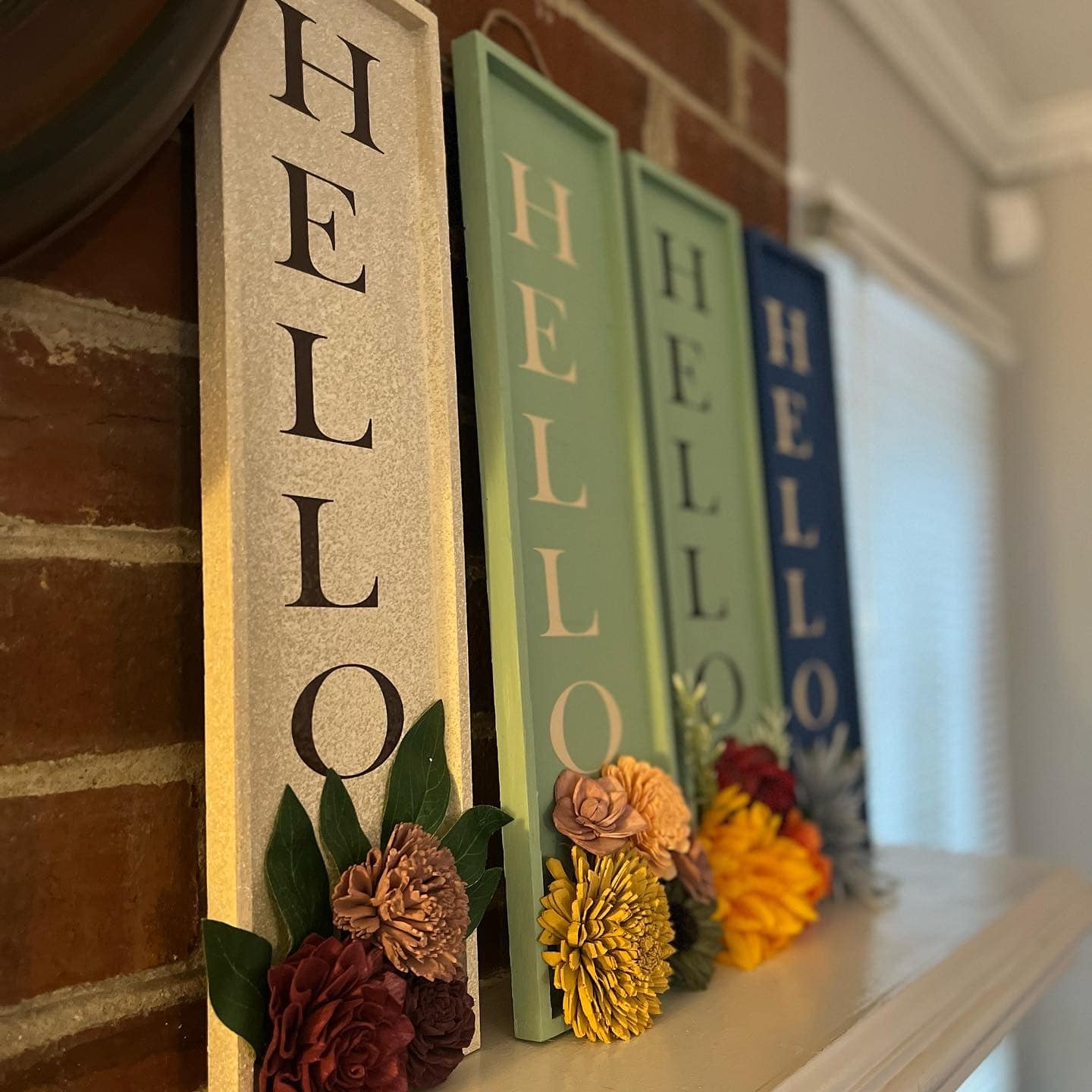 "Hello" Wooden Sign Wooden Wall Hanger Indoor Outdoor Wood Sign ...