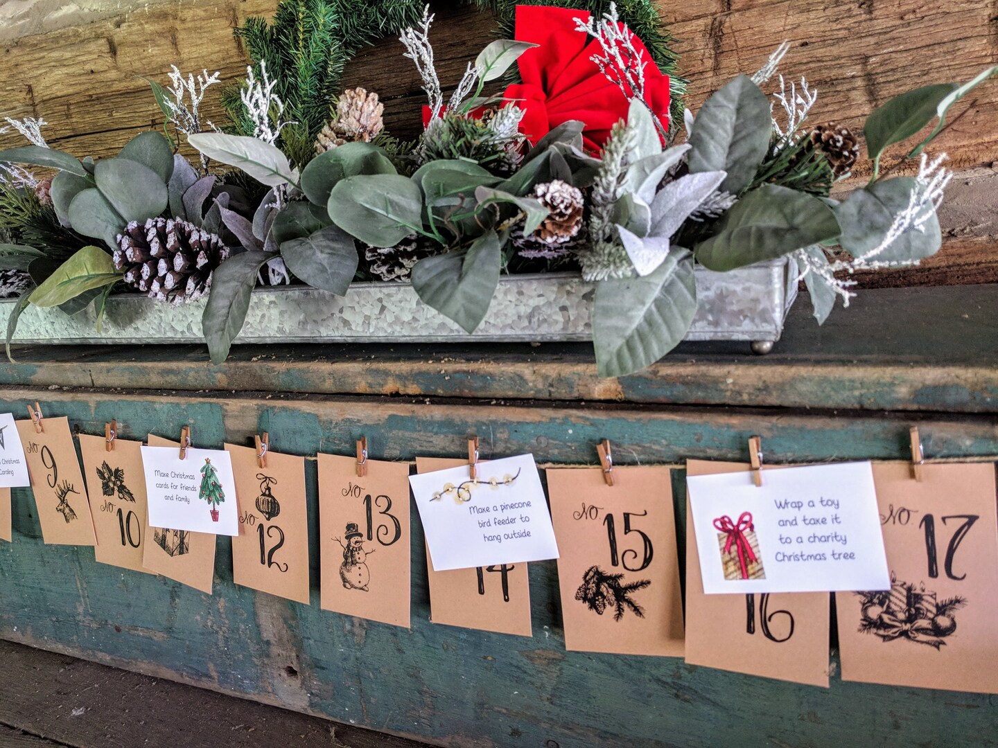 Christmas Advent Calendar Kit with Holiday Activity or Bible Verse ...