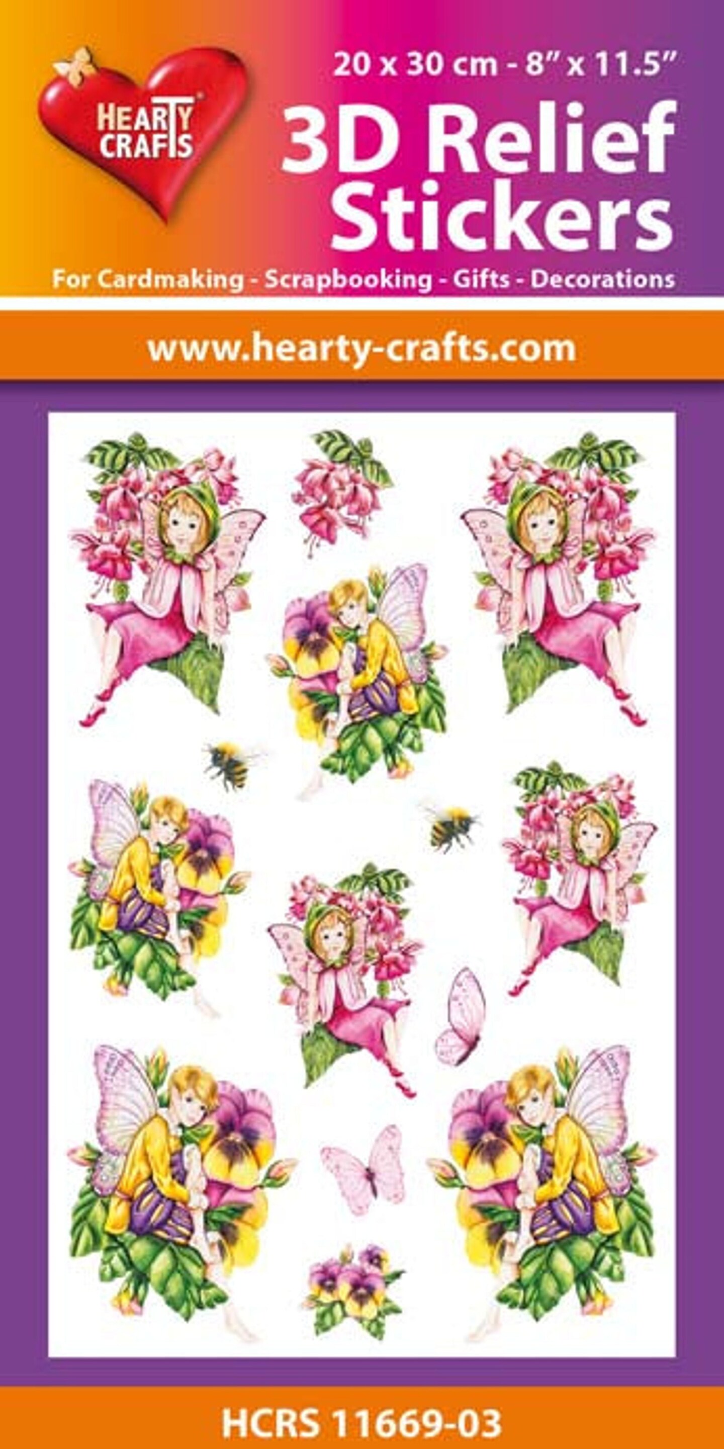 Hearty Crafts 3D Relief Stickers A4 - Garden Fairies 3 | Michaels