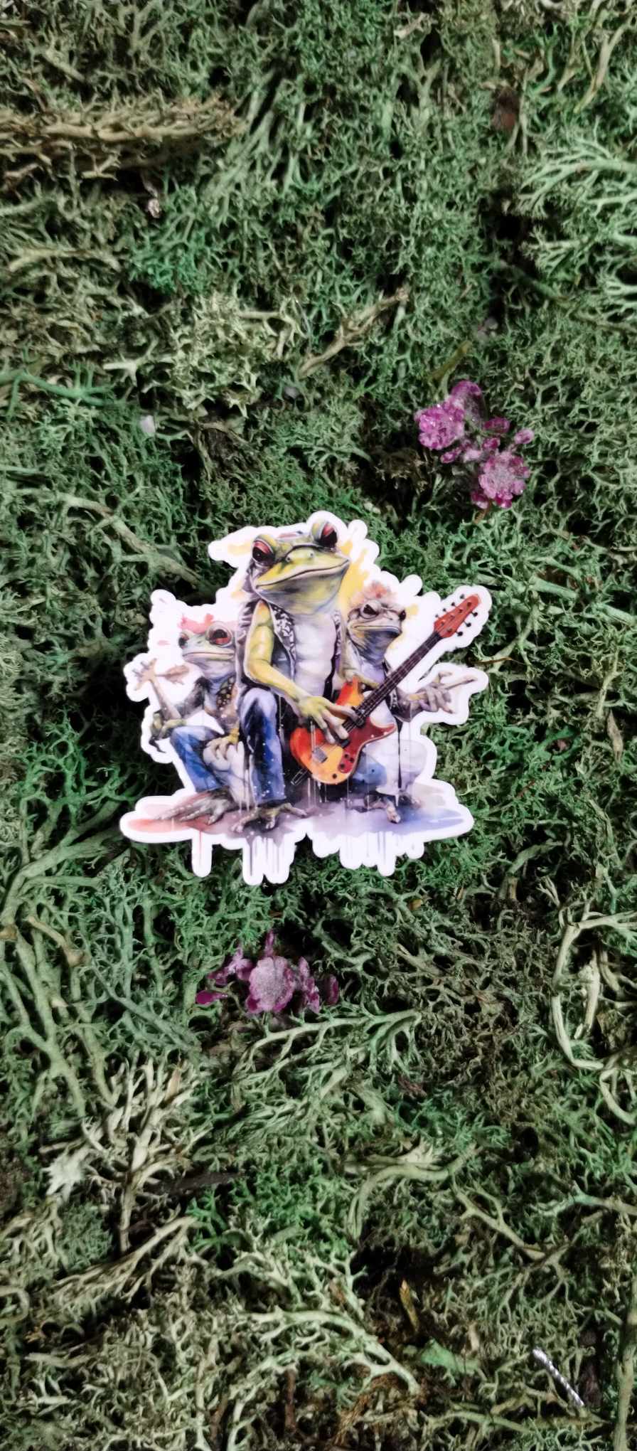 Punk Rock Frog Vinyl Sticker, Frog vinyl sticker, Rock and roll frog ...