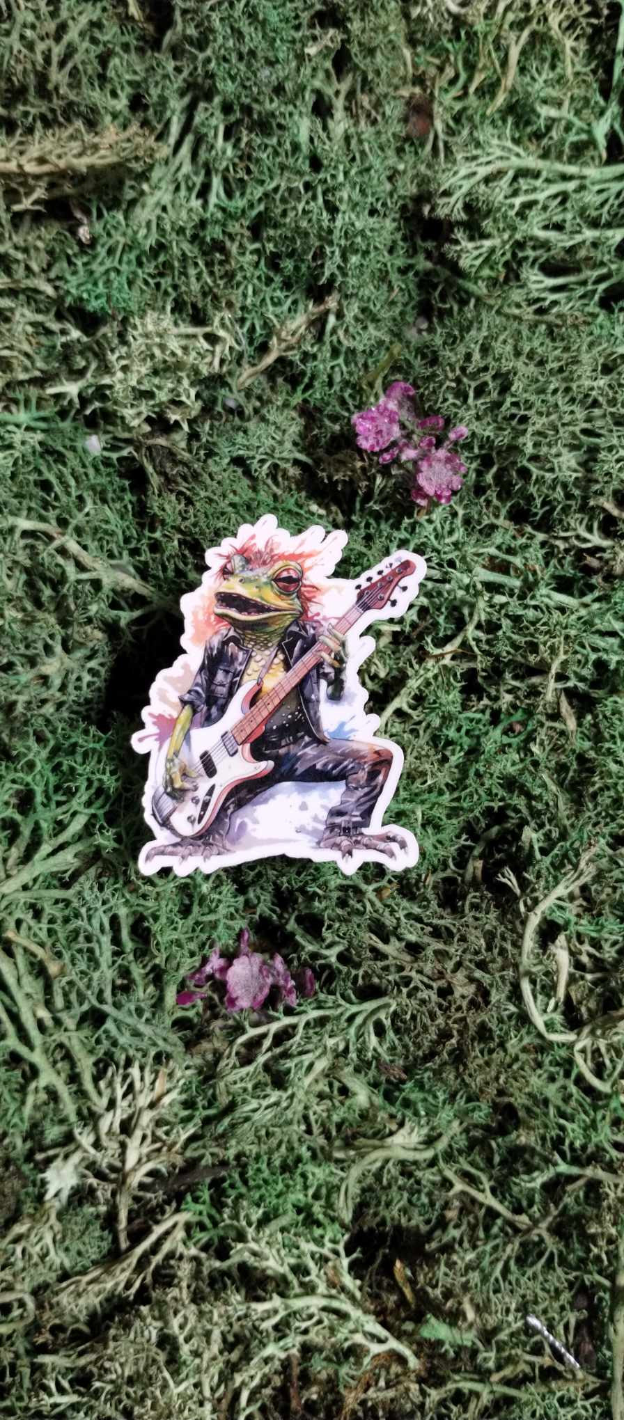 Punk Rock Frog Vinyl Sticker, Frog vinyl sticker, Rock and roll frog ...