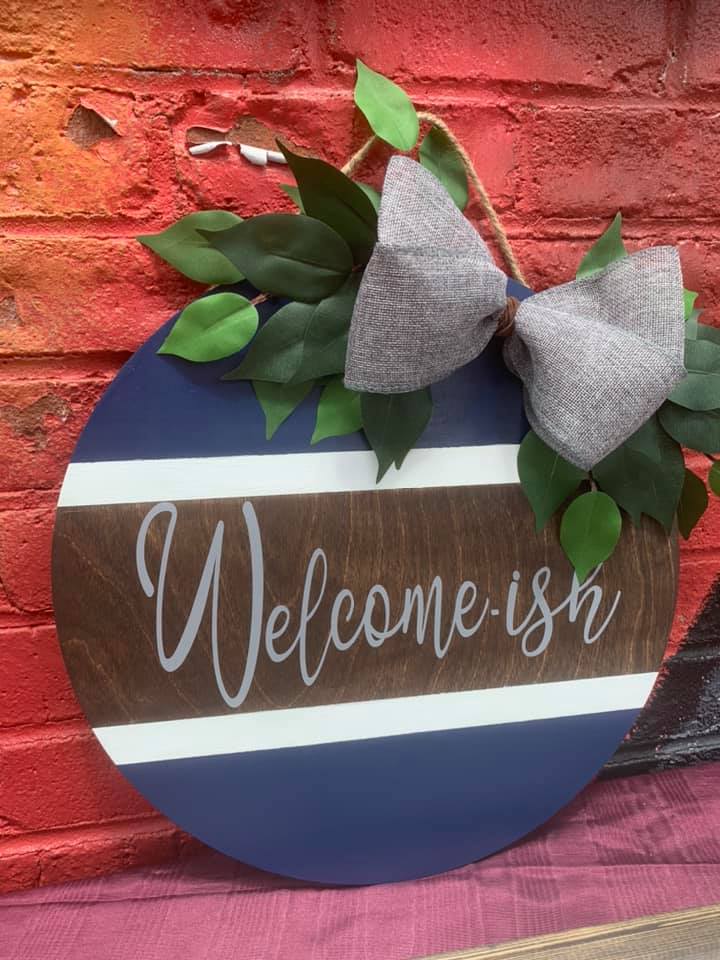"Welcome-ish" Modern Farmhouse Door Sign Farmhouse Door Hanger ...
