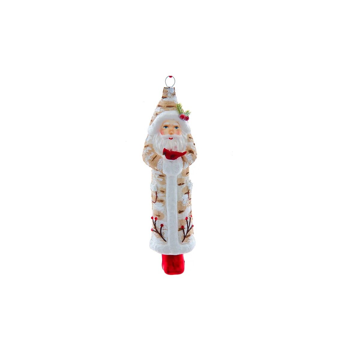 KSA Set of 6 Birch Berries Santa With Cardinal Christmas Ornaments 8 ...