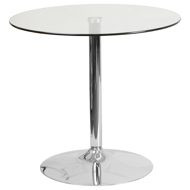 31.5'' Round Glass Table with 29''H Chrome Base | Michaels