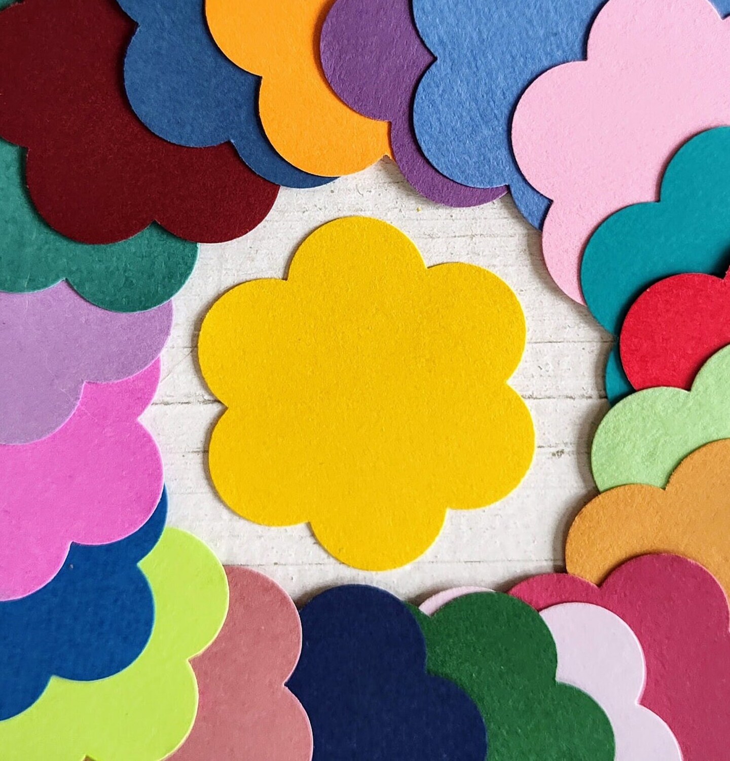 50 Colorful Flower Die Cuts, Flower Punch for Confetti, Bulletin Boards ...