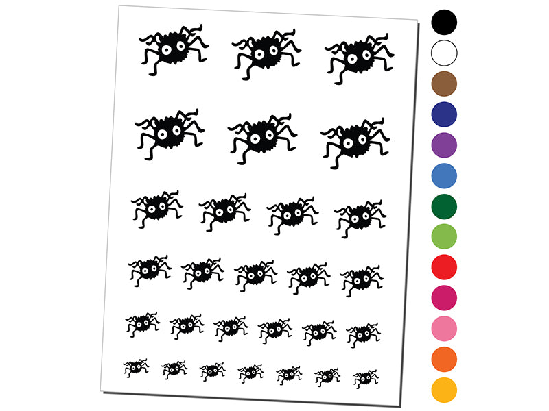 Fuzzy Cartoon Bug Spider Temporary Tattoo Water Resistant Fake Body Art ...