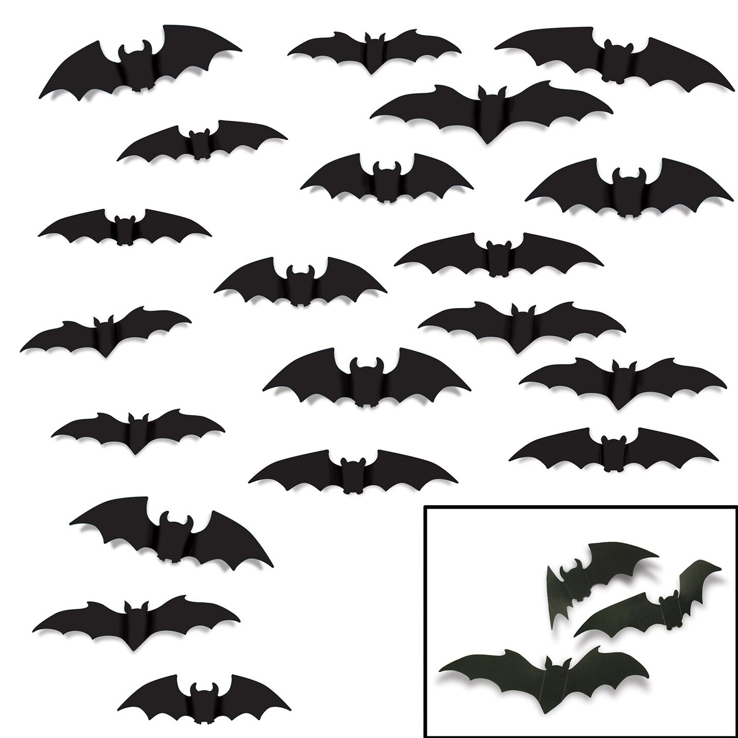 Beistle 240 Counts Black Bat Silhouettes Halloween Decoration 12 ...