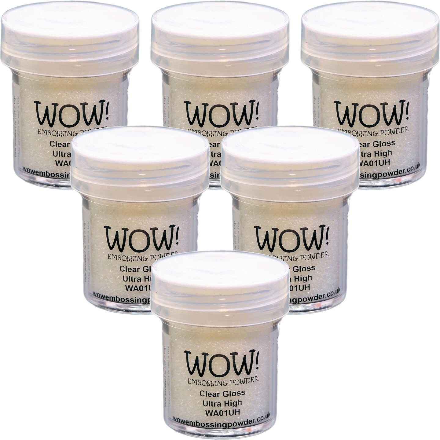 Multipack of 6 - WOW! Embossing Powder Ultra High 15ml-Clear Gloss ...