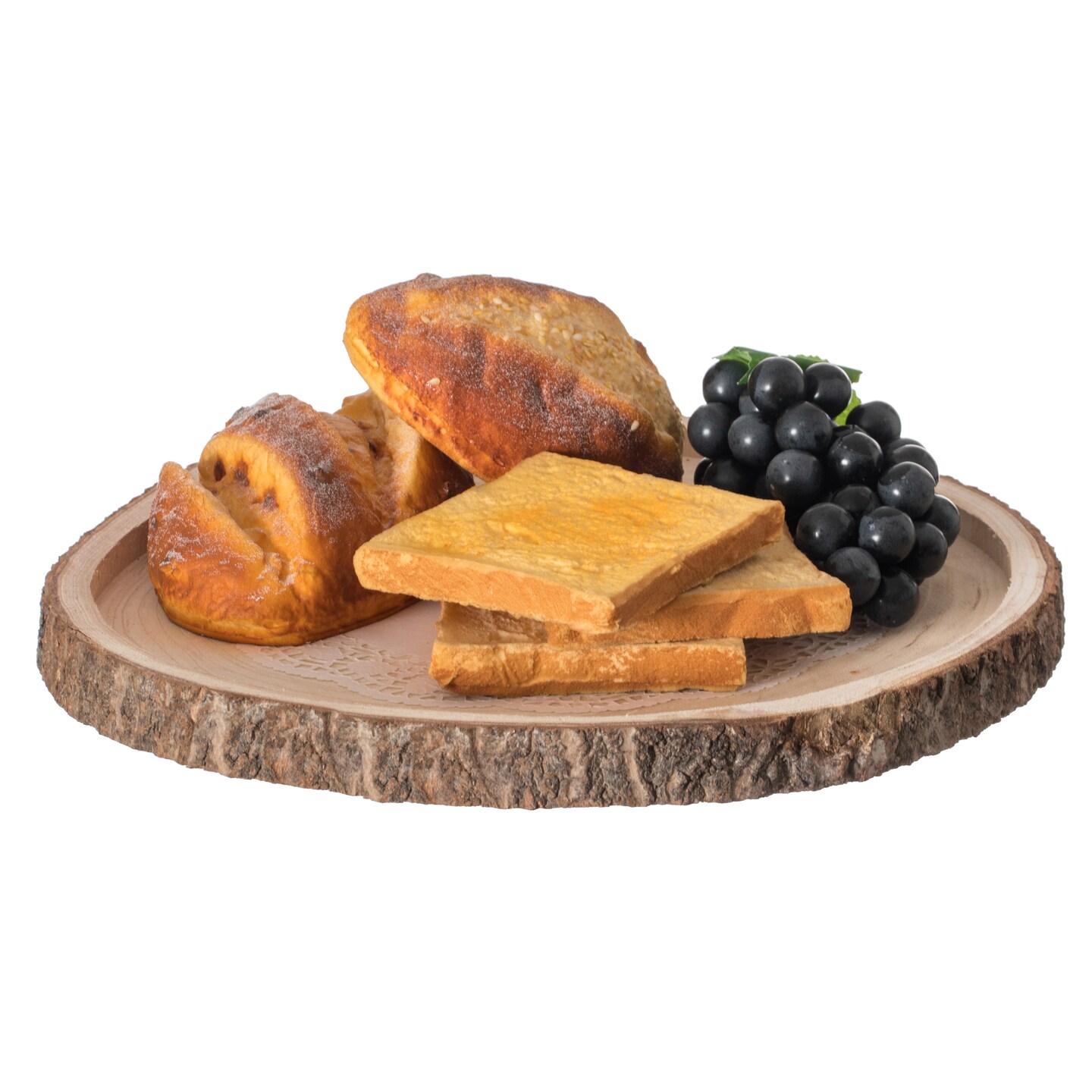Natural Wooden Bark Round Slice Tray, Rustic Table Charger Centerpiece ...