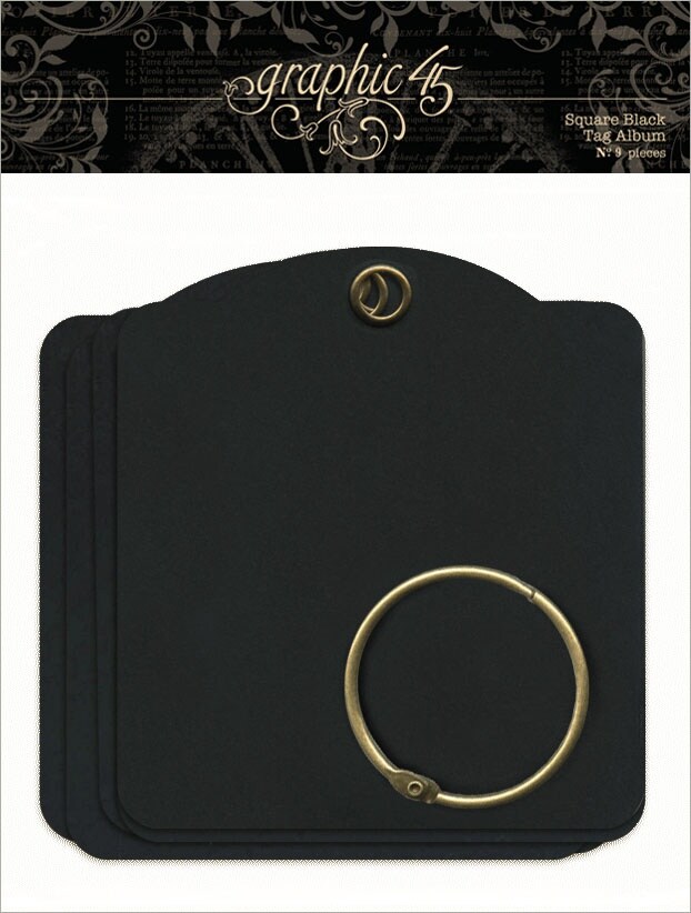 Graphic 45 Staples Square Tag Album 4.5"X5"-Black | Michaels