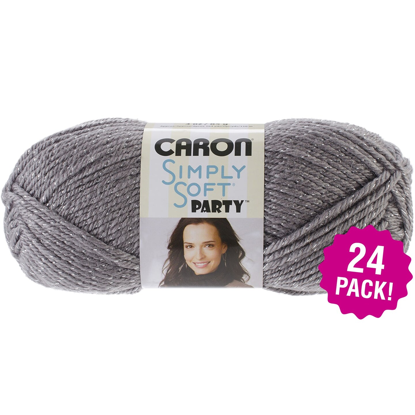 Multipack of 24 - Caron Simply Soft Party Yarn-Platinum Sparkle, Count ...