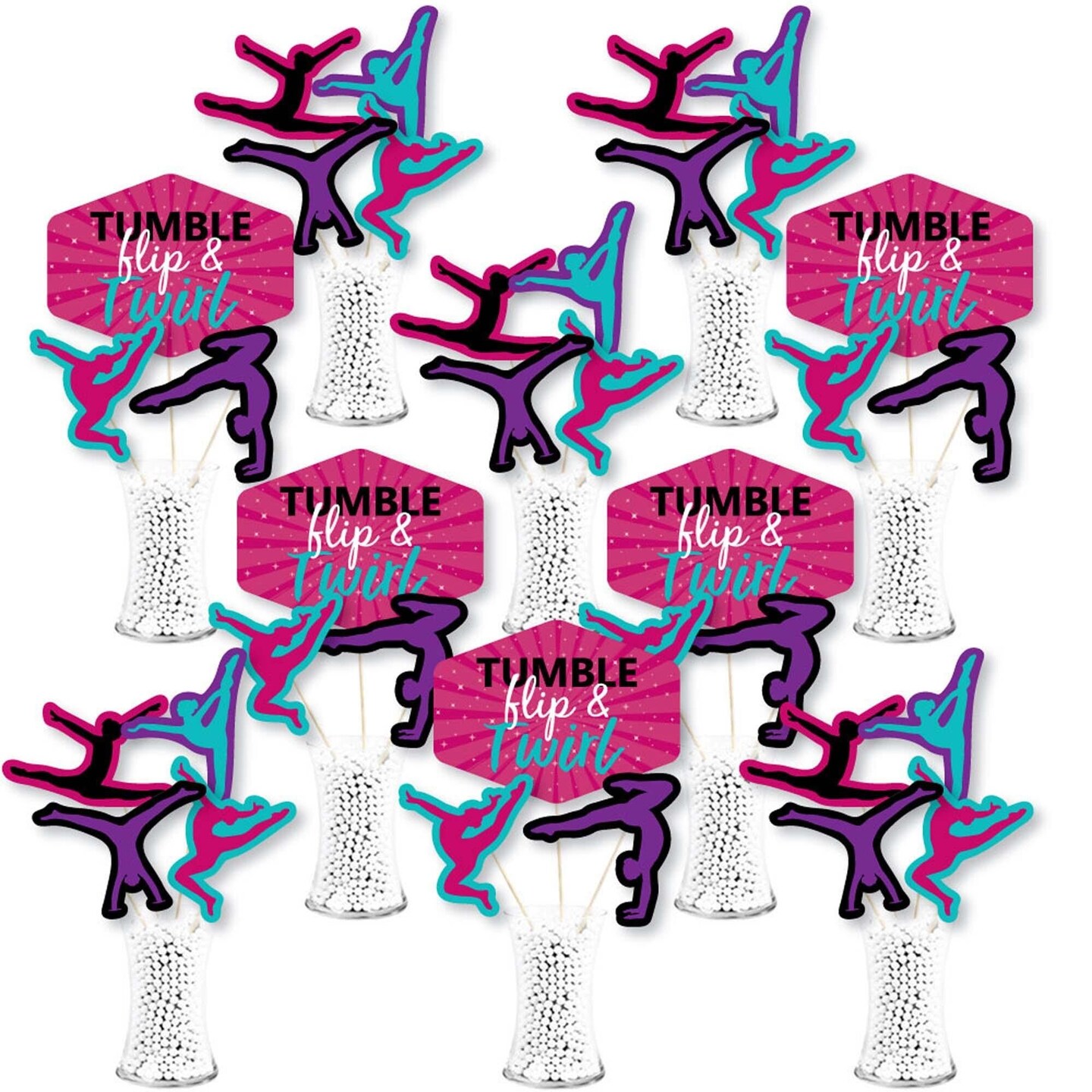 Big Dot of Happiness Tumble, Flip and Twirl - Gymnastics - Birthday ...