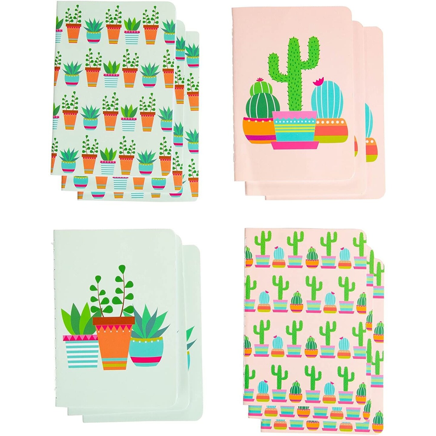 Paper Junkie Mini Cactus Journal Notebooks, Party Favors (3.5 x 5 ...