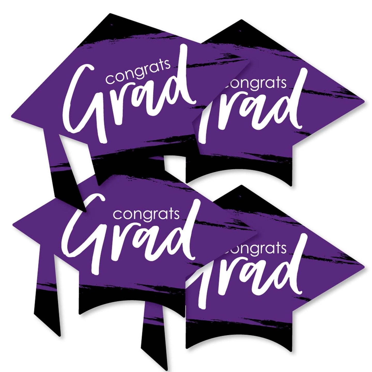 Big Dot of Happiness Purple Graduation - Grad Cap Decorations DIY Party ...