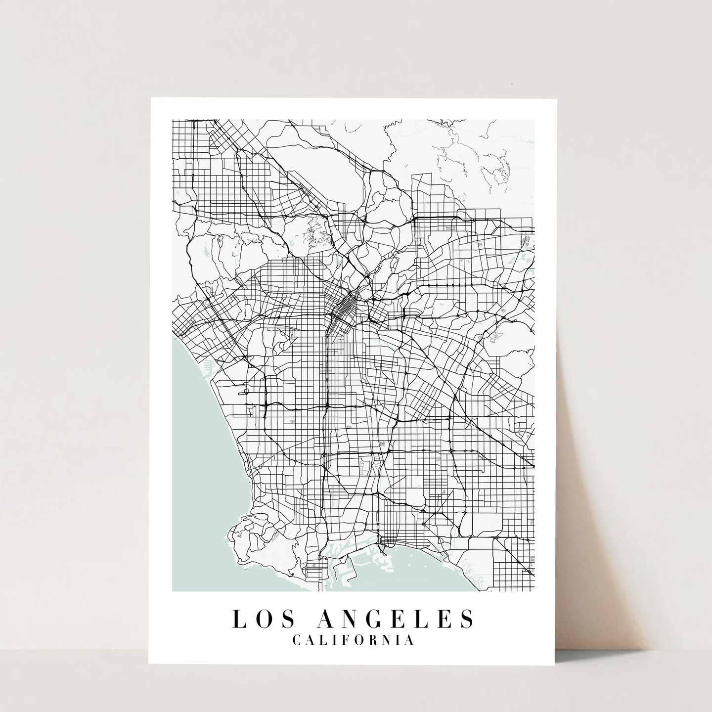 Los Angeles California Blue Water Street Map, UNFRAMED | MakerPlace by ...