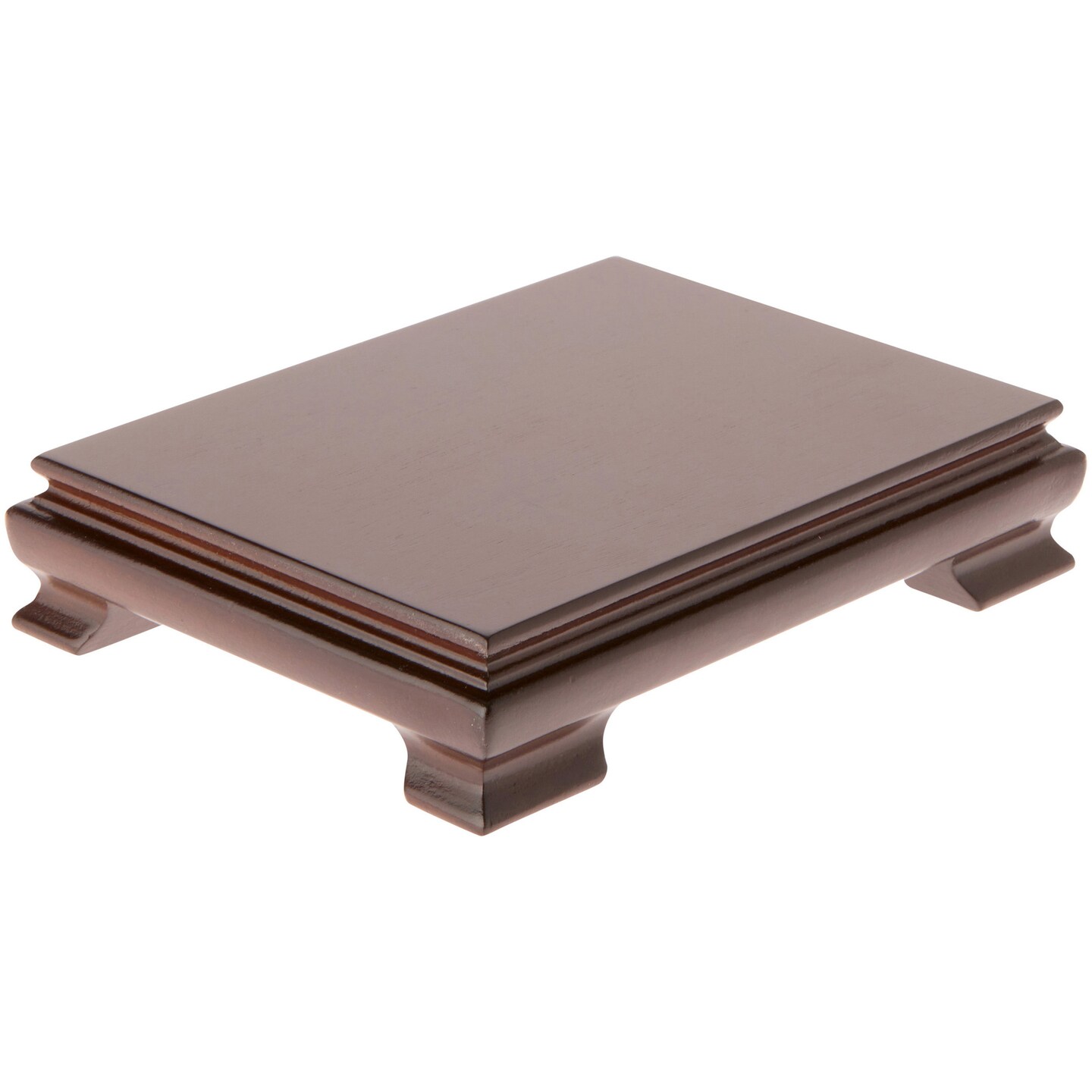 Plymor Walnut Rectangular Wood Veneer Footed Display Base, 7" W x 5" D ...