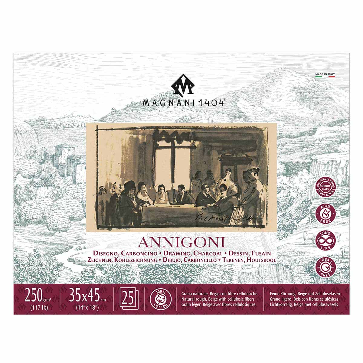 Magnani 1404 Annigoni Drawing Paper Pad, 25 Sheet Sketch Pads for ...