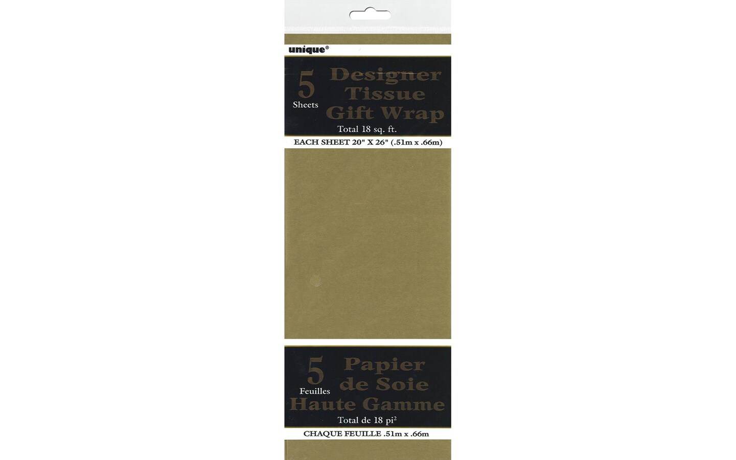 Unique Tissue Sheets 20x26" 5pc Mtlc Gold | Michaels