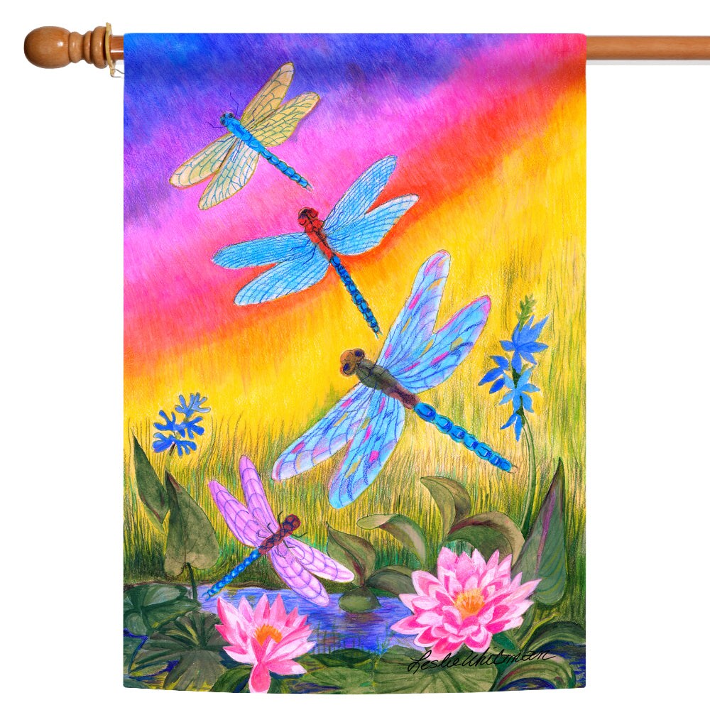 Dusk Dragonflies Decorative Dragonfly Flag | Michaels