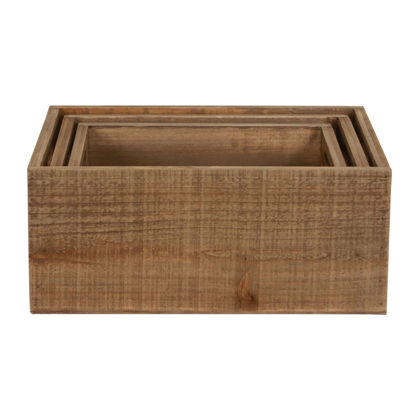 Contemporary Home Living Set of 3 Brown and Black Tapered Storage ...