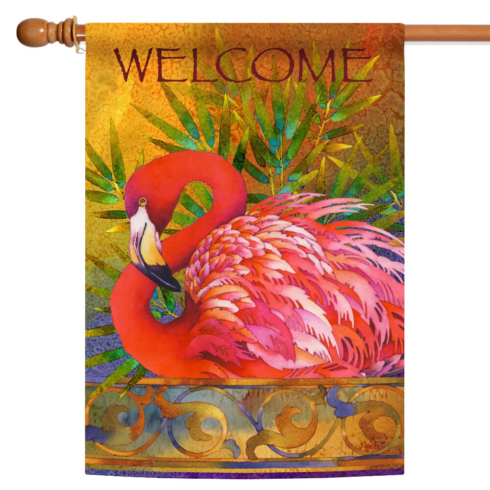 Pink Flamingo Decorative Welcome Flag | Michaels