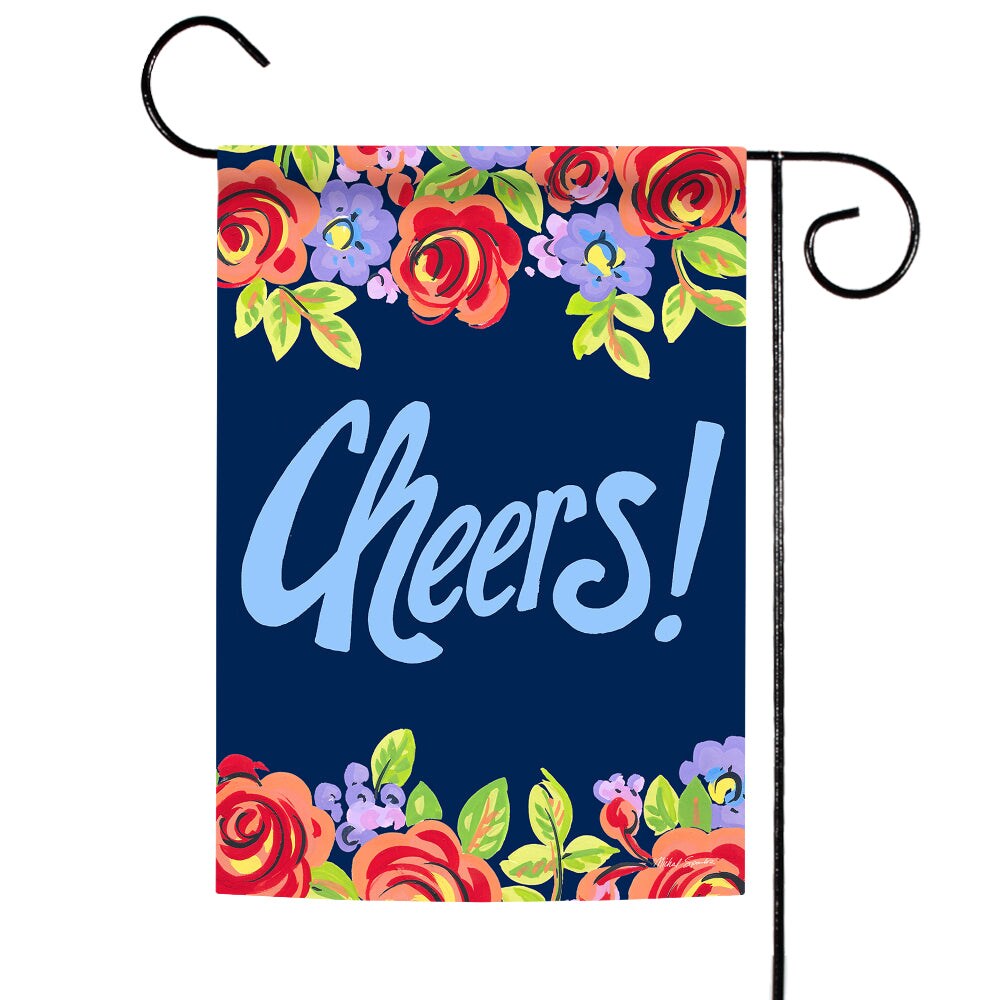 Blue Floral Cheers Decorative Cheers Flag | Michaels