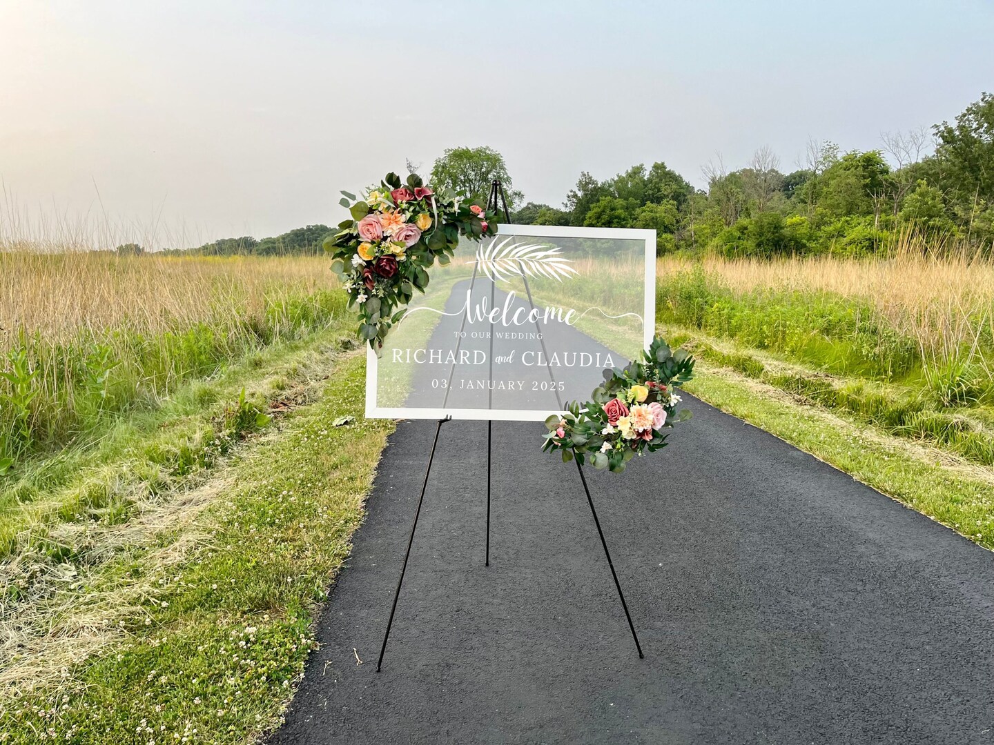 24x36 Acrylic Wedding Sign In Frame Custom Wedding Name Sign Welcome ...