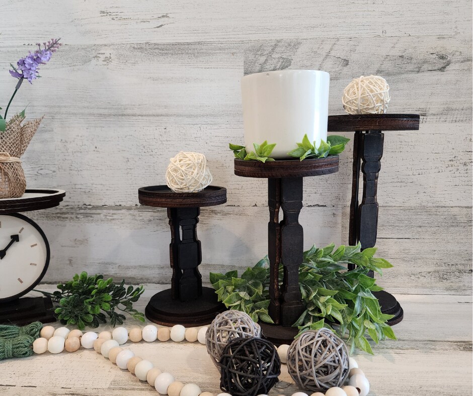 Set of 3 Candle Holders Risers made from Laser cut Birch ply ...
