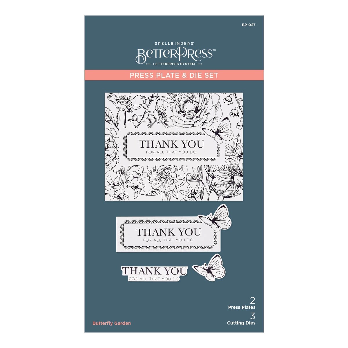 Spellbinders BetterPress Letterpress Press Plates & Dies Set-Butterfly ...