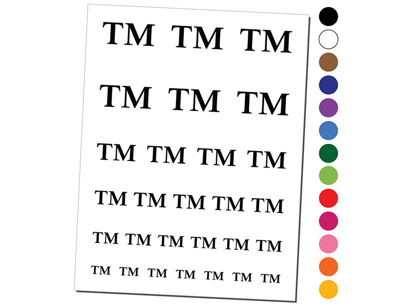 Trademark TM Symbol Temporary Tattoo Water Resistant Fake Body Art Set ...