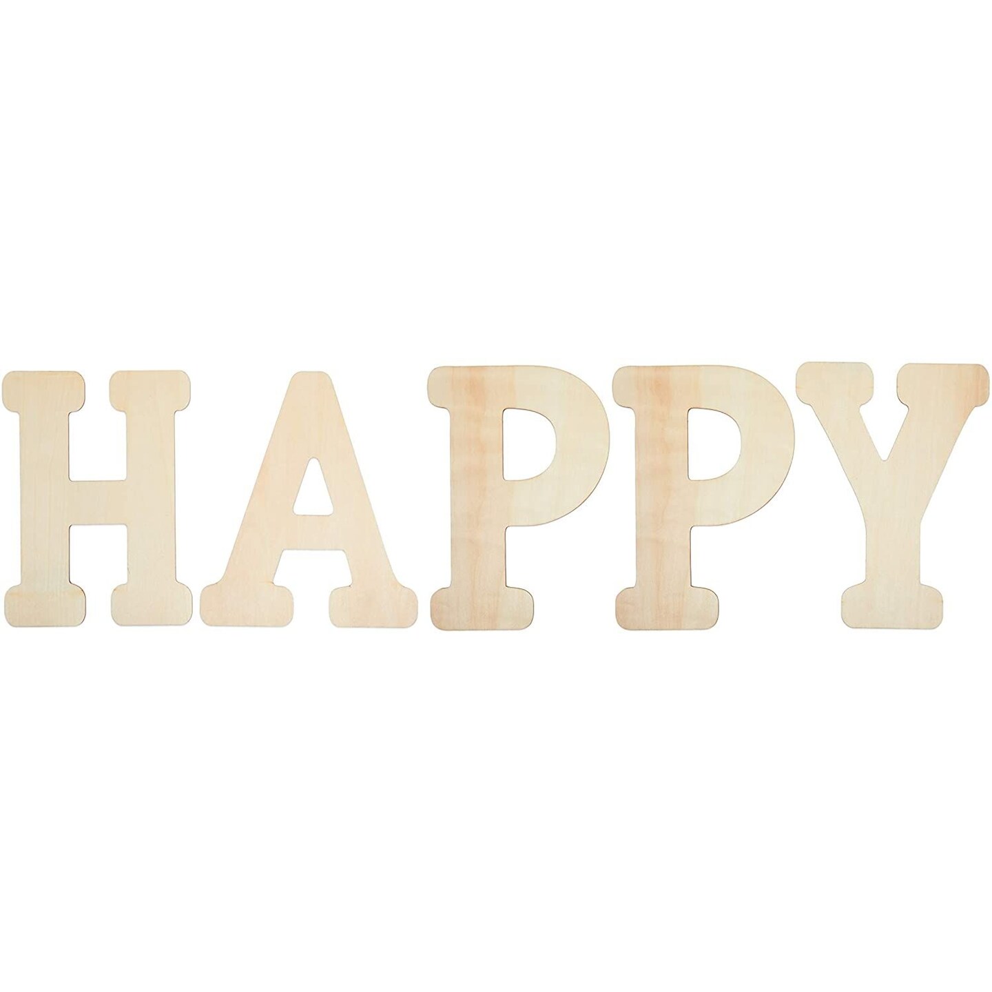 Bright Creations Unfinished Wooden Letters for Crafts, Happy (12 Inches ...
