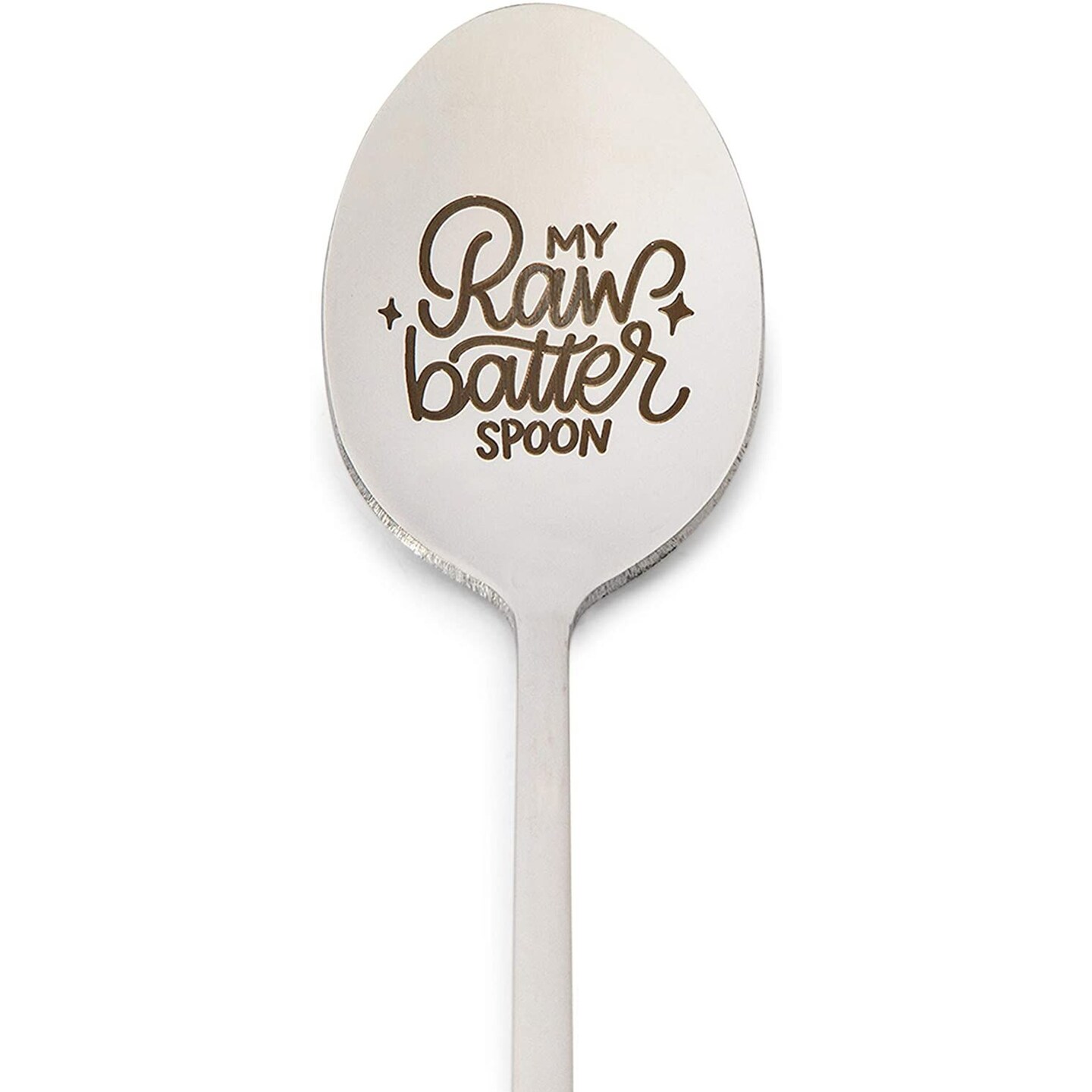 Engraved Stainless Steel Spoon with Gift Box, My Raw Batter Spoon (7.8 ...