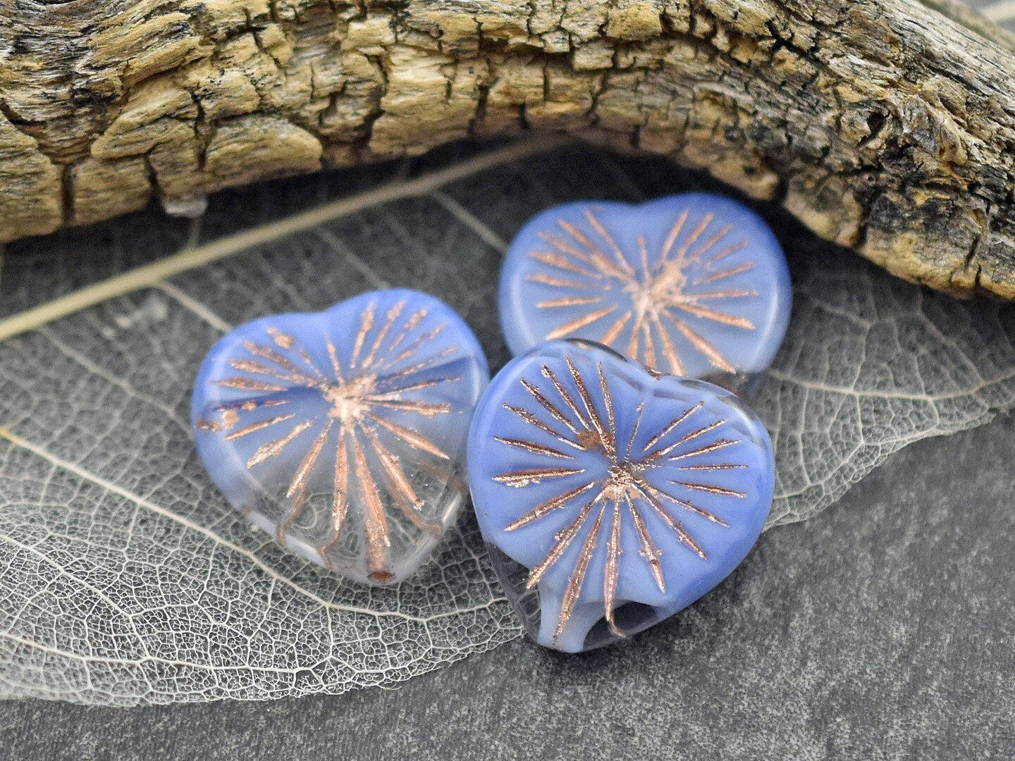 *4* 18mm Copper Washed Blue Crystal Heart Beads | Michaels