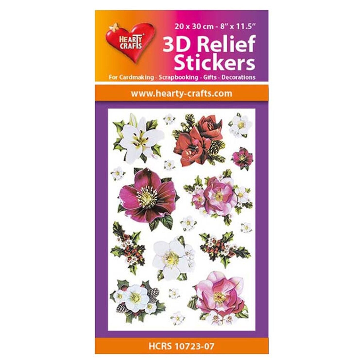 Hearty Crafts 3D Relief Stickers - Winter Flowers A4 | Michaels