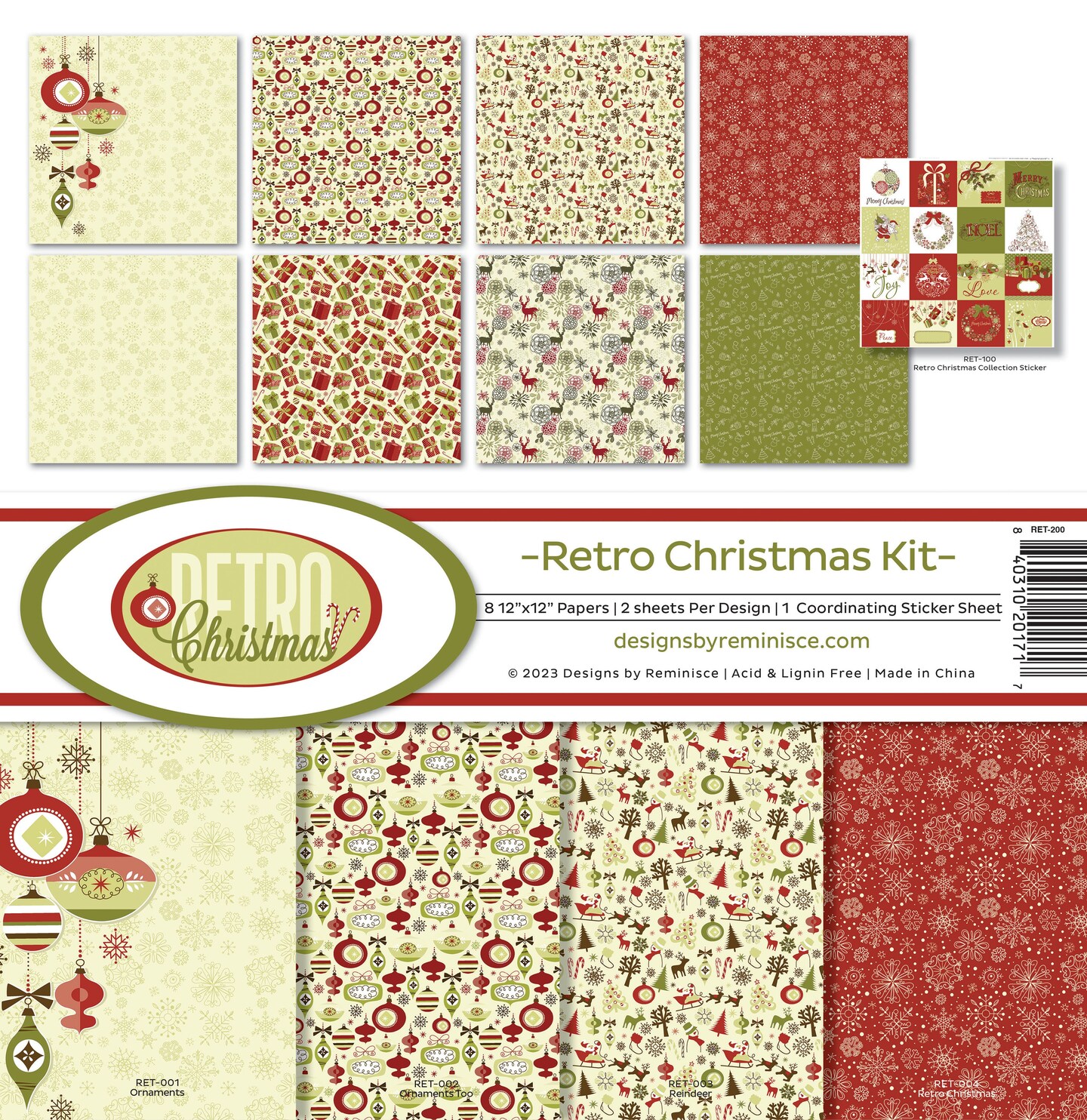 Reminisce Collection Kit 12"X12"-Retro Christmas | Michaels